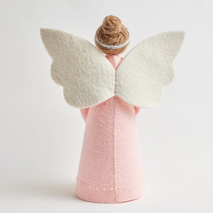Touch of Pink Star Angel Tree Topper Light, Hand Felted Holiday Spirit ...