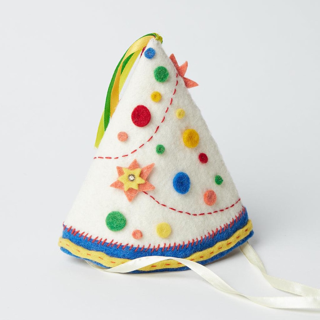 Happy Birthday Hat, Hand Felted Confetti Party Hat, Handmade ...