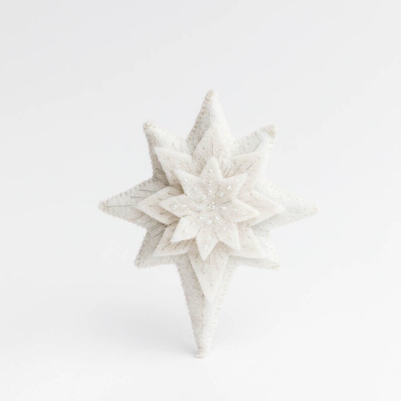 Felt Star Ornament Star Of Bethlehem Ornament Felt Christmas Etsy
