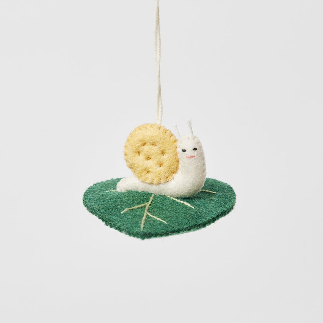 In the Garden Snail, Hand Felted Slug Ornament, Handmade Spring Charm ...