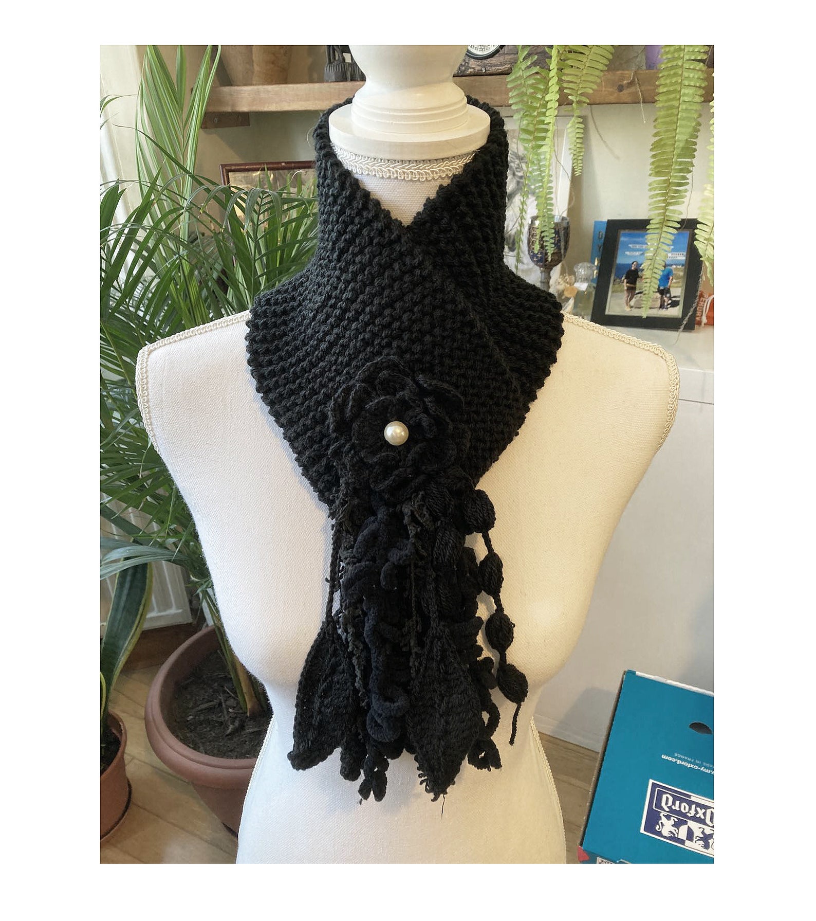 Hand Crochet Black Neck Wrap Fancy Gift for Friend Shawl - Etsy