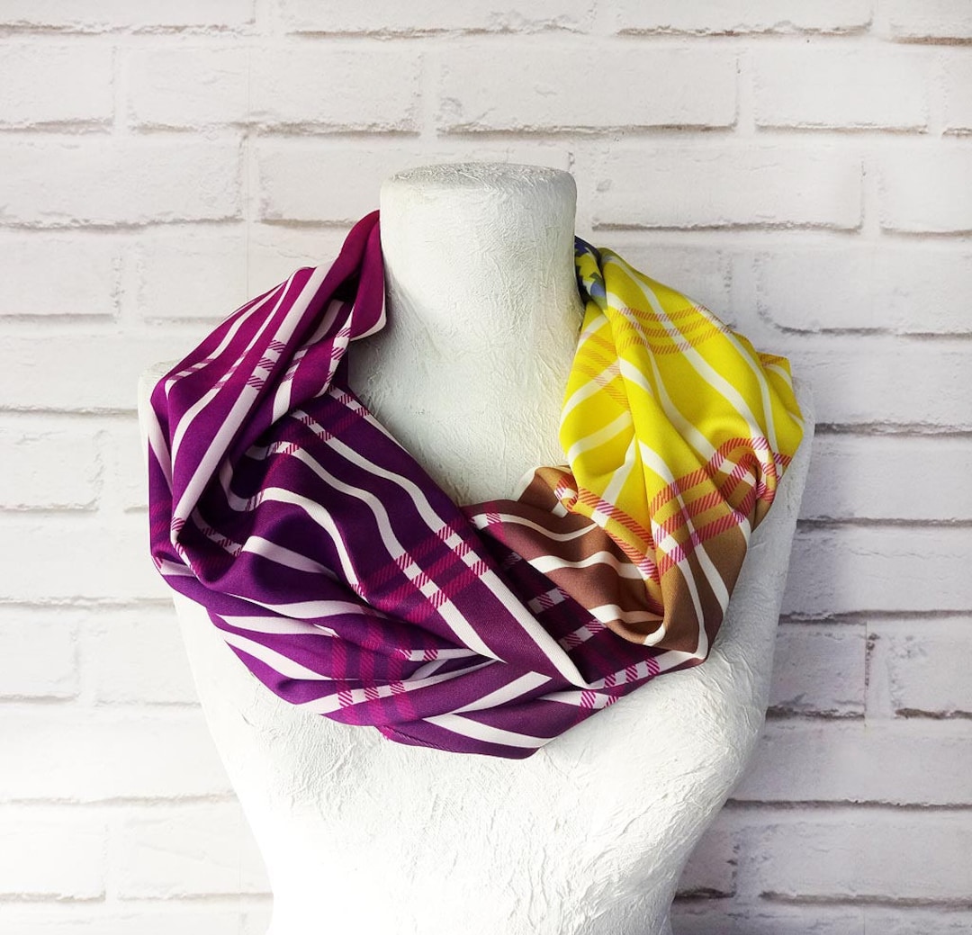 Fast Shipping/purple-yellow-designers Modern Infinity Scarf/polyester ...