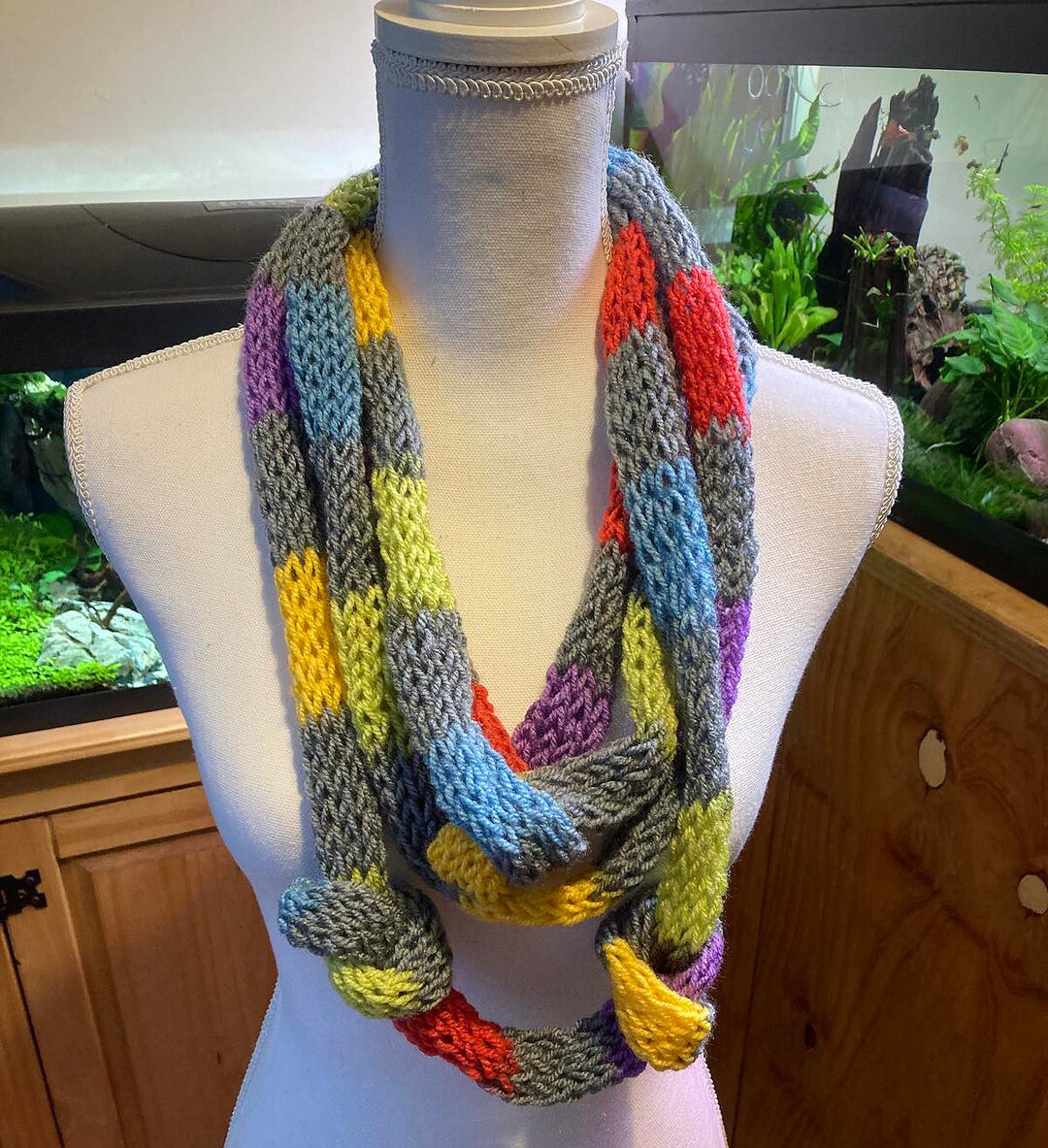 Crochet Mesh Loos Knit Shawl /gradient Colors Hand Knit Scarf /knitted ...