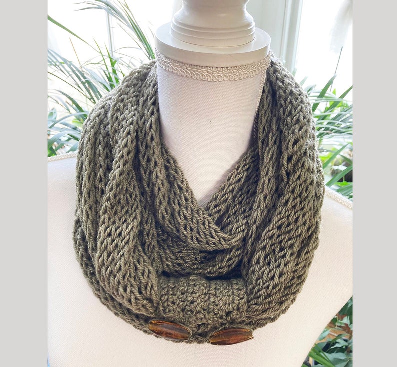 Crochet Mesh Olive Green Shawl /green Hand Knit Scarf With Crochet ...