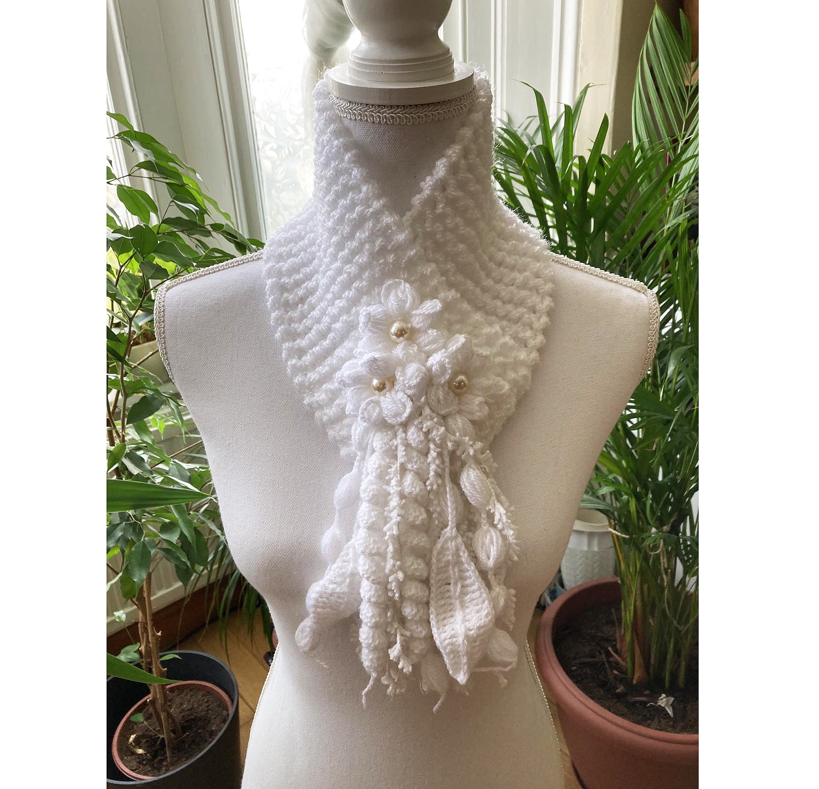 Hand Crochet White Color Neck Wrap Fancy Gift for Friend Shawl - Etsy