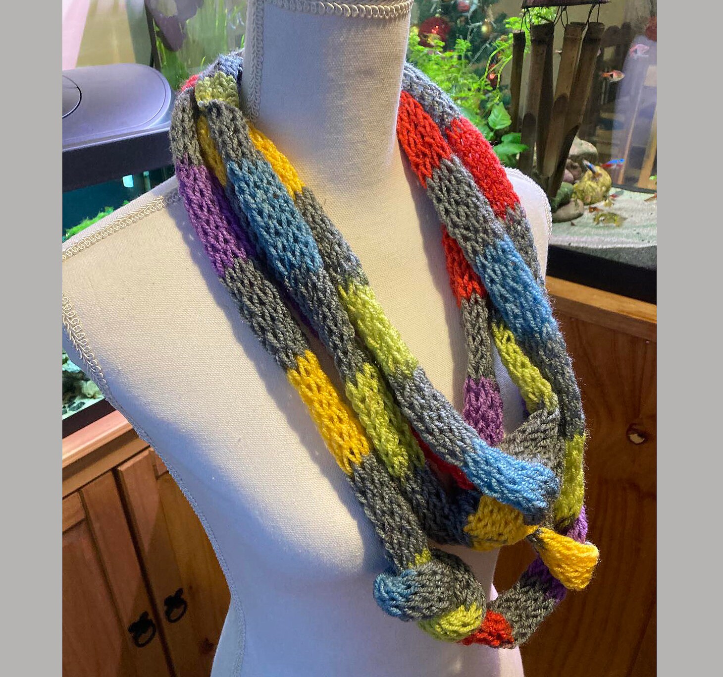 Crochet Mesh Loos Knit Shawl /gradient Colors Hand Knit Scarf /knitted ...