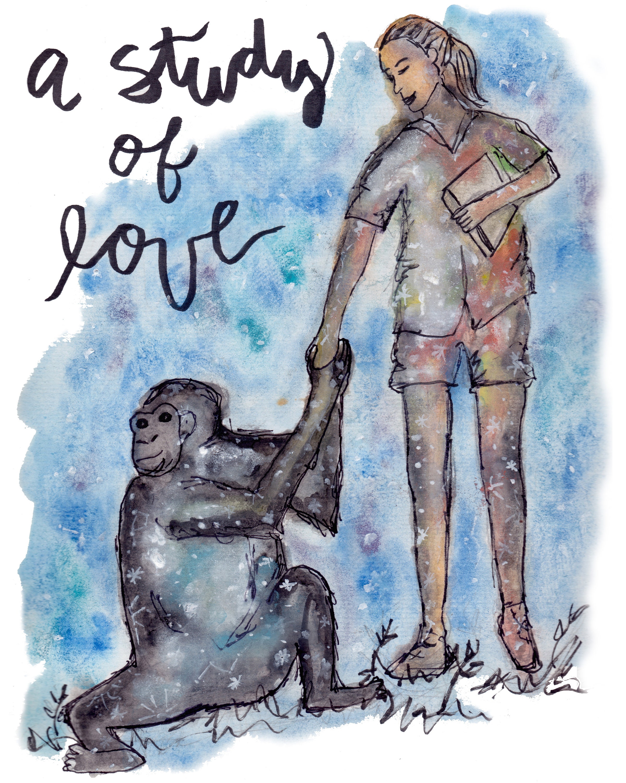 Jane Goodall / Jane Goodall Drawing / Love Art / Lettering Print ...