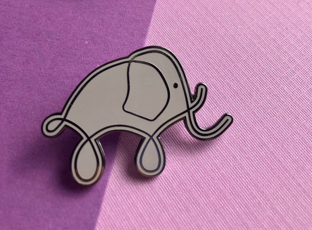 The Cutie Elephant Hard Enamel Pin Badge Minimal Lapel Pin - Etsy
