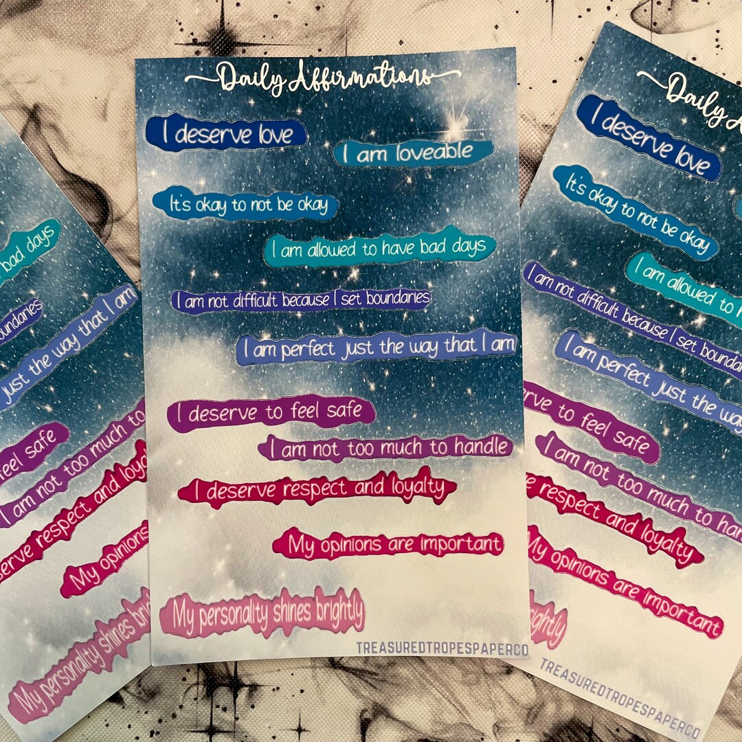 Positive Affirmation Sticker Sheet for Kindle Laptop Journal Planner ...