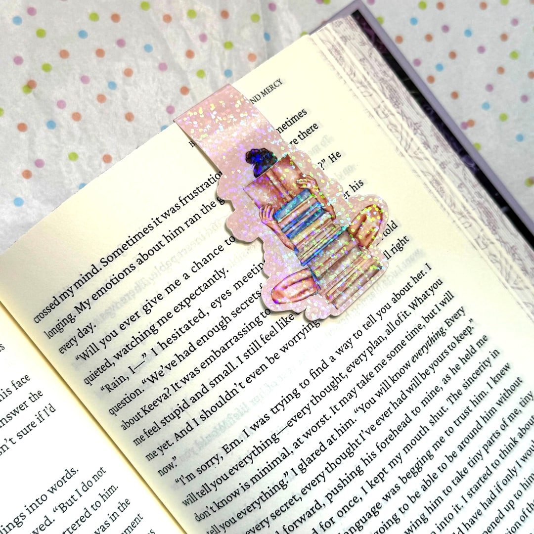 Magnetic Bookmark | Book Stack | Reading Girl | Cute Handmade Bookish ...