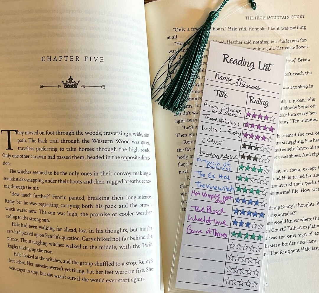 Handmade Book Tracker Reading Tracker Bookmark With Sleeve and Tassel ...