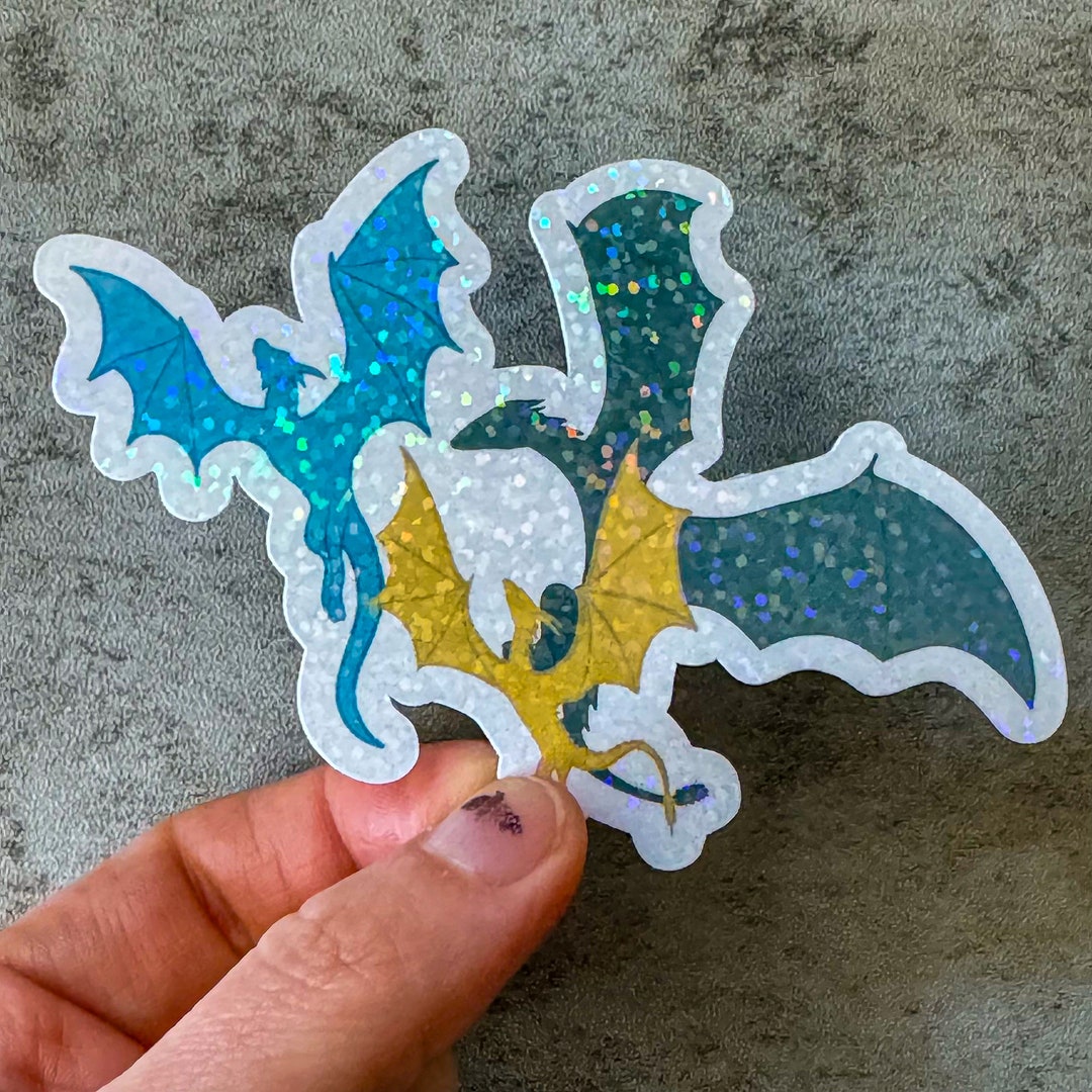 Dragon Sticker | Fantasy Sparkle Water Resistant Sticker | Kindle ...