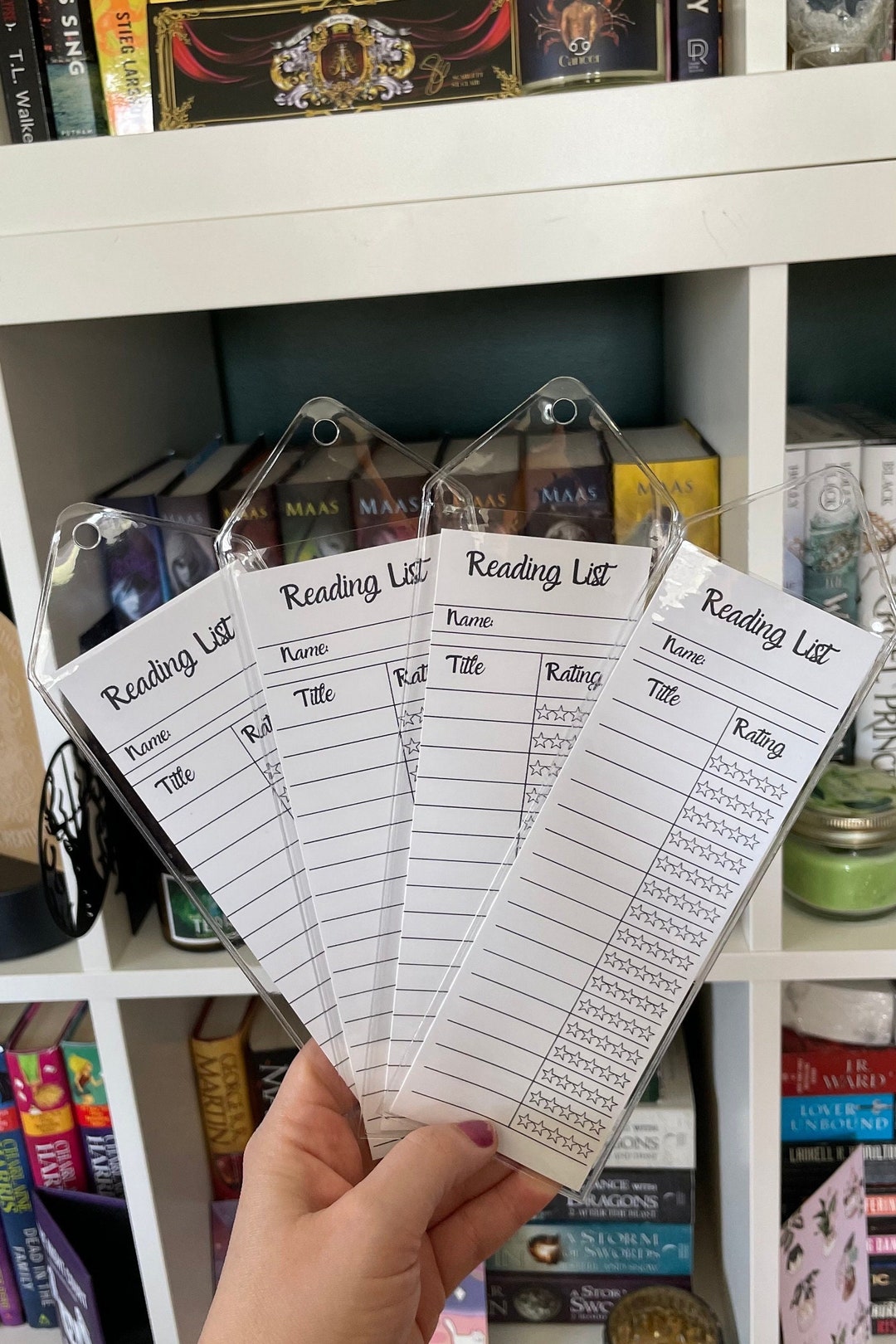 Handmade Book Tracker Reading Tracker Bookmark With Sleeve and - Etsy