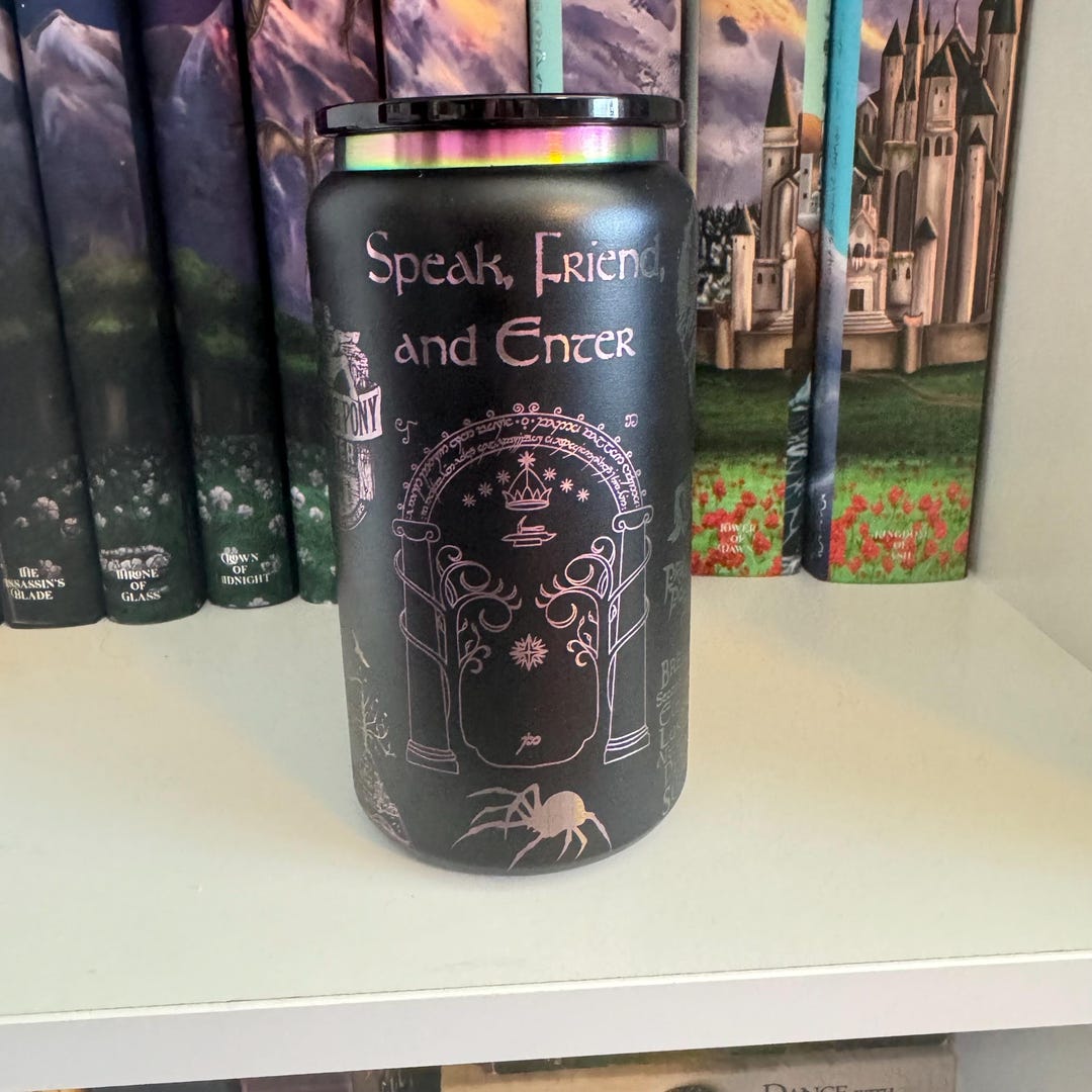 LOTR Engraved Tumbler, Lord of the Rings Gift, Fantasy Reader Cup ...