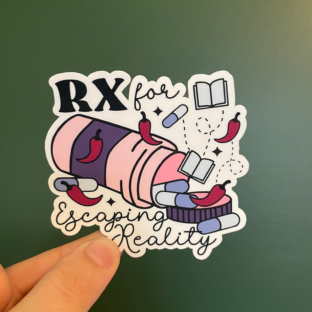 Prescription for Escaping Reality Water Resistant Sticker for Journal ...