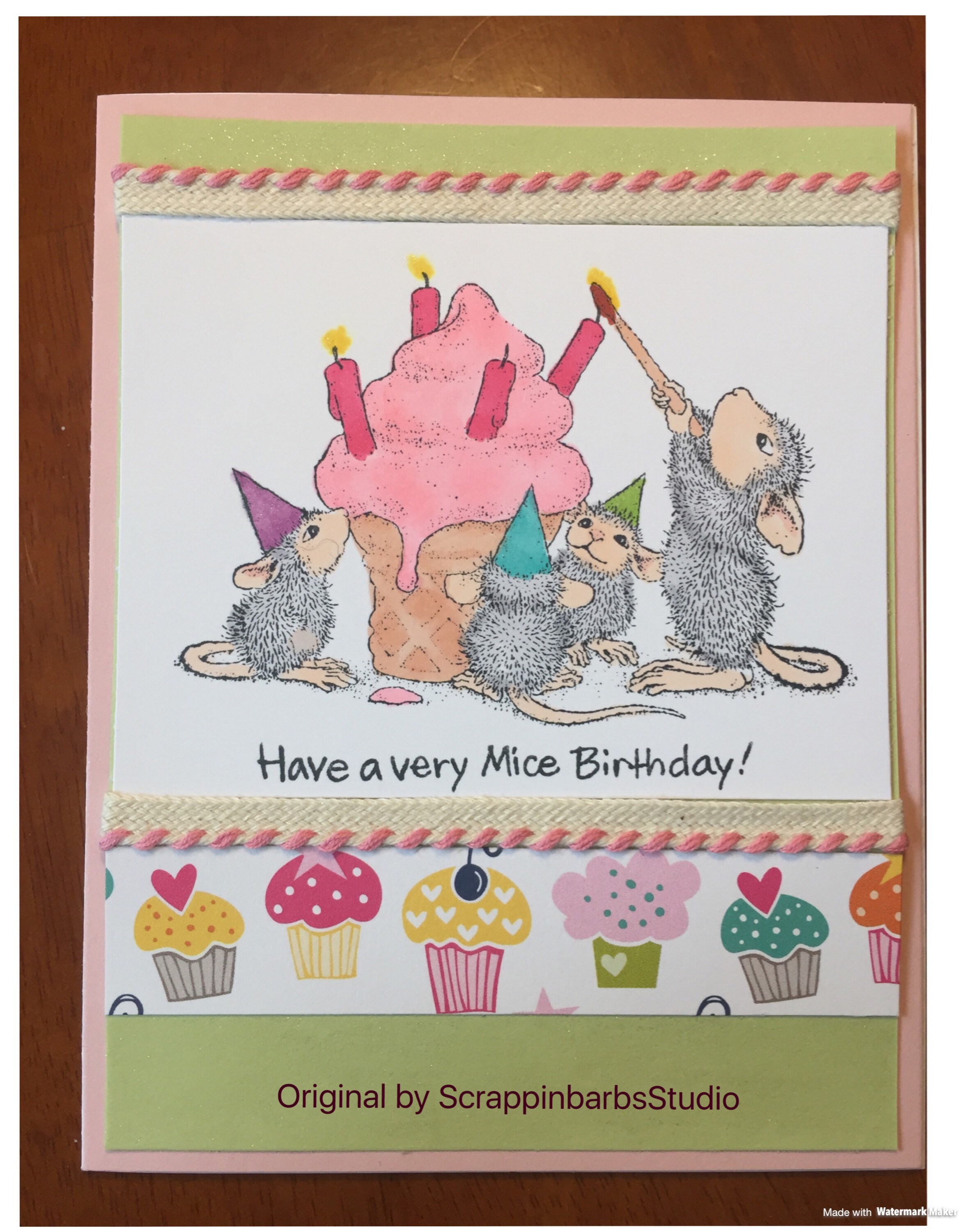 House Mouse - Birthday Card - Have a Mice Birthday - Cupcake Card - Etsy