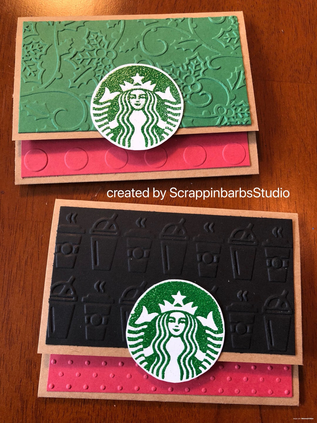 2 Handmade Christmas Starbucks Gift Card Holders - Teacher Gifts ...