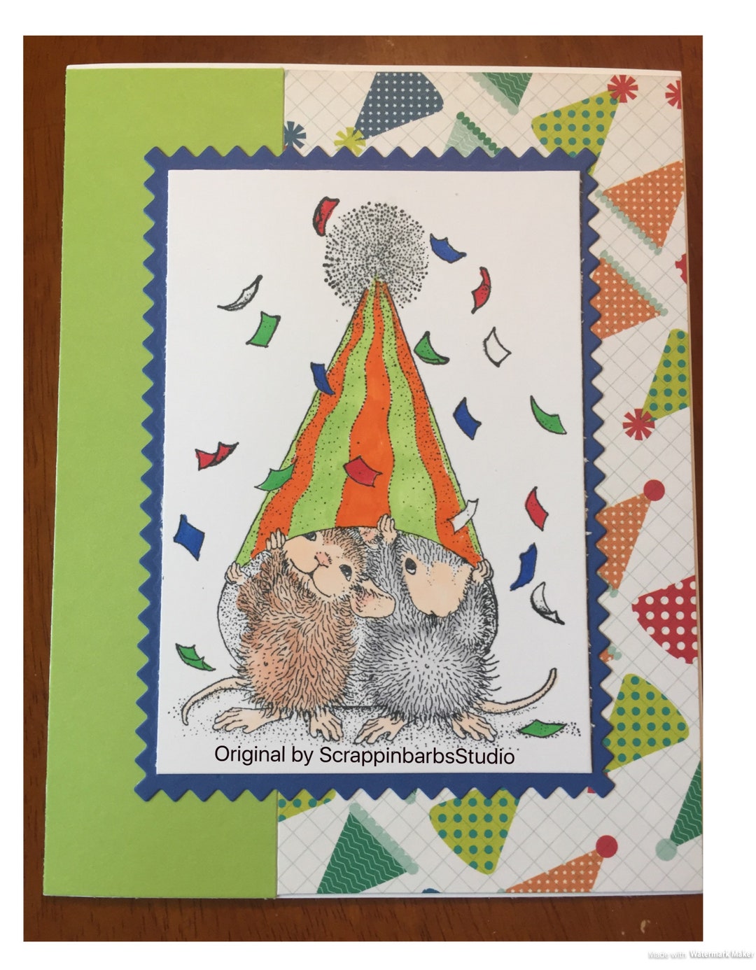 House Mouse - Birthday Card - Party Hat Kids Card - Etsy