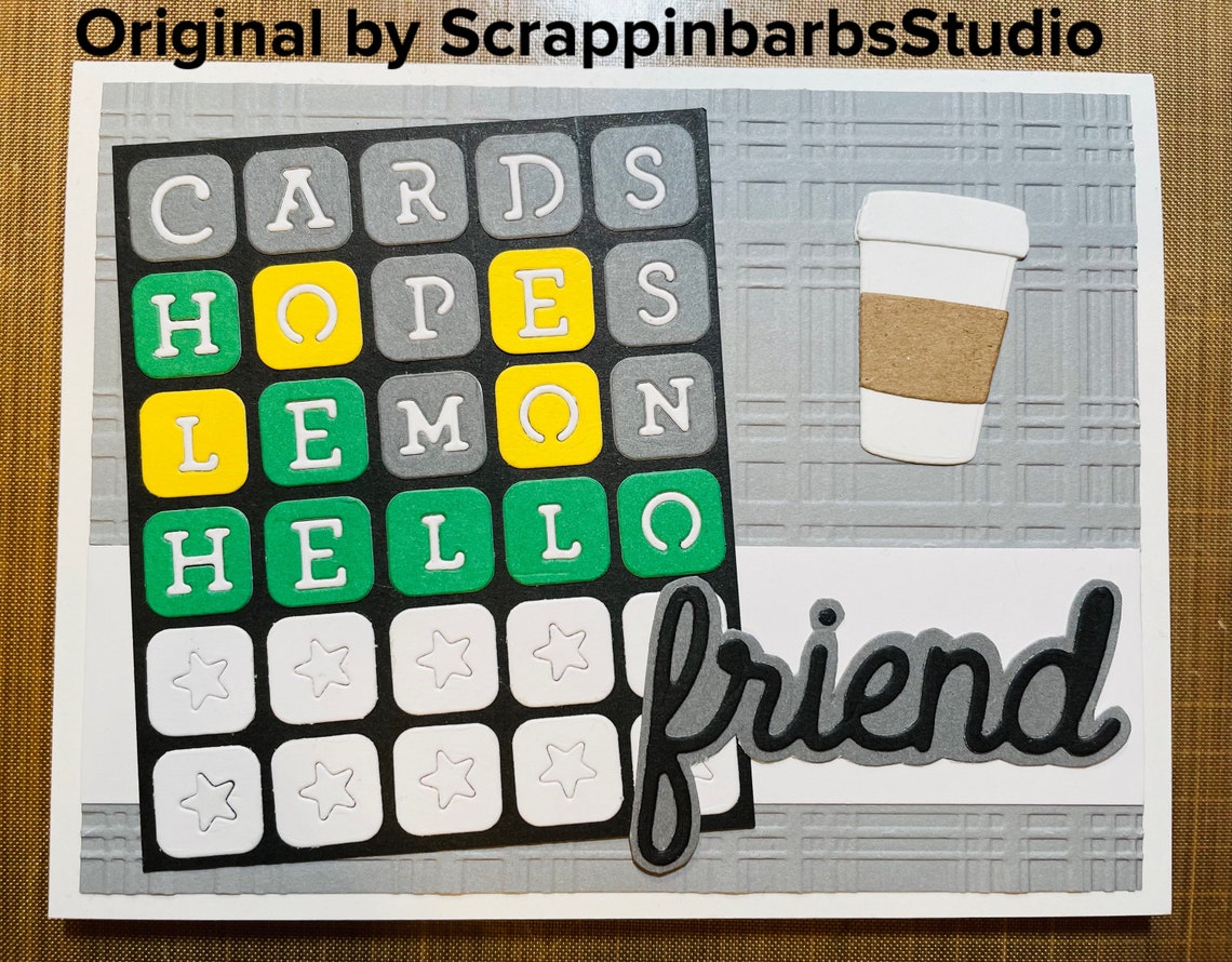 Wordle Card - Hello Friend Card - Wordle - Game Card - Coffee Card ...