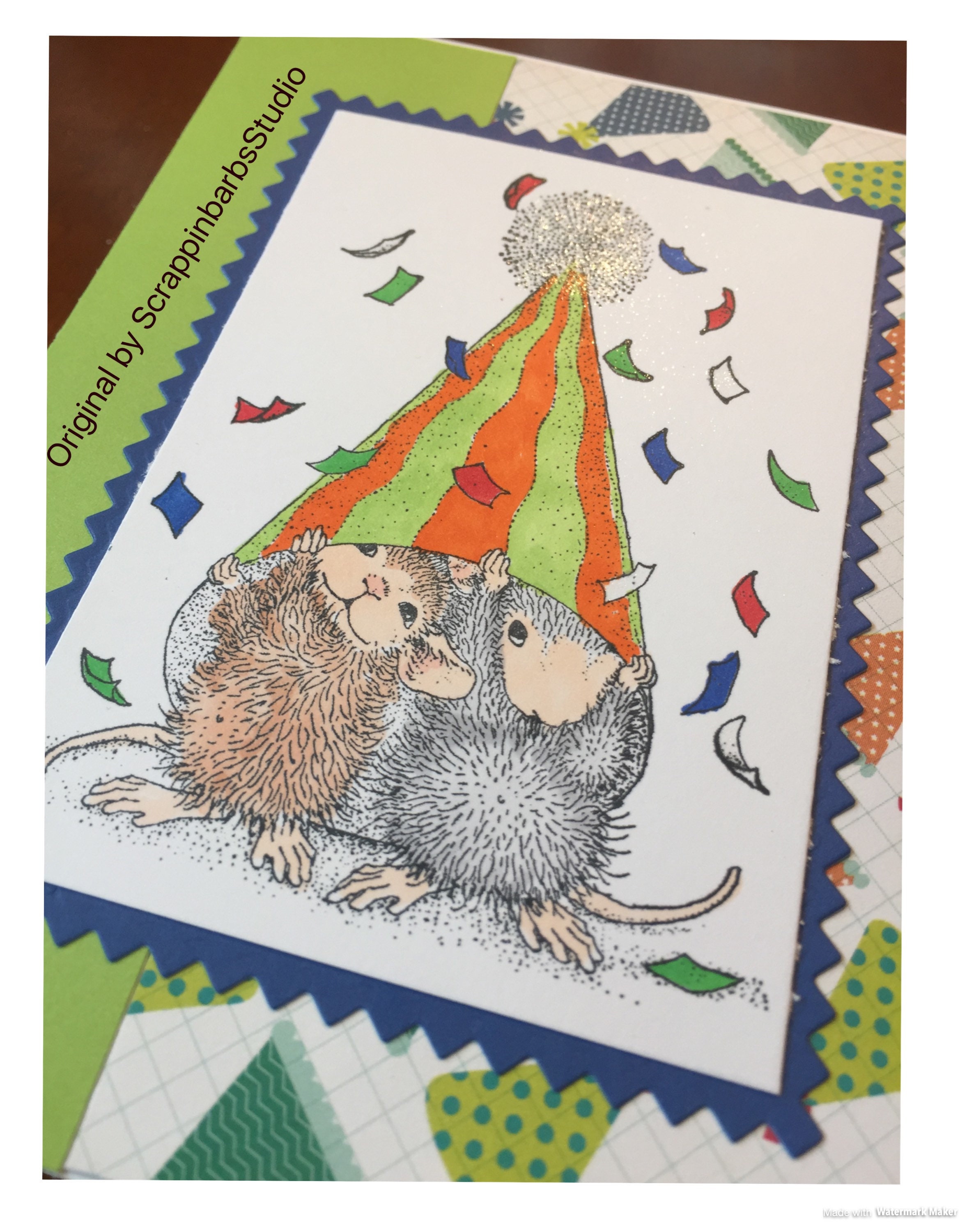 House Mouse - Birthday Card - Party Hat Kids Card - Etsy