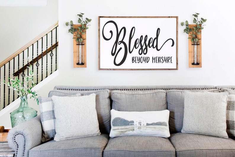 Blessed Beyond Measure Sign, Blessed Sign, Wood Blessed Decor, Wood ...