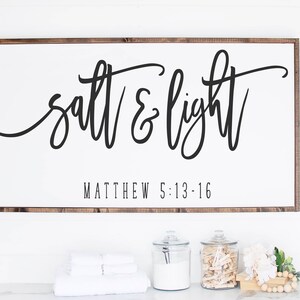 Salt and Light Sign, Wood Salt and Lightsign, Salt and Light Family ...