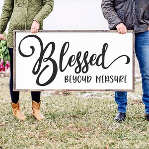 Blessed Beyond Measure Sign, Blessed Sign, Blessed Wall Decor, Blessed ...