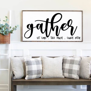 Gather Sit Long Talk Much Laugh Often Sign, Family Sign, Family Wall ...
