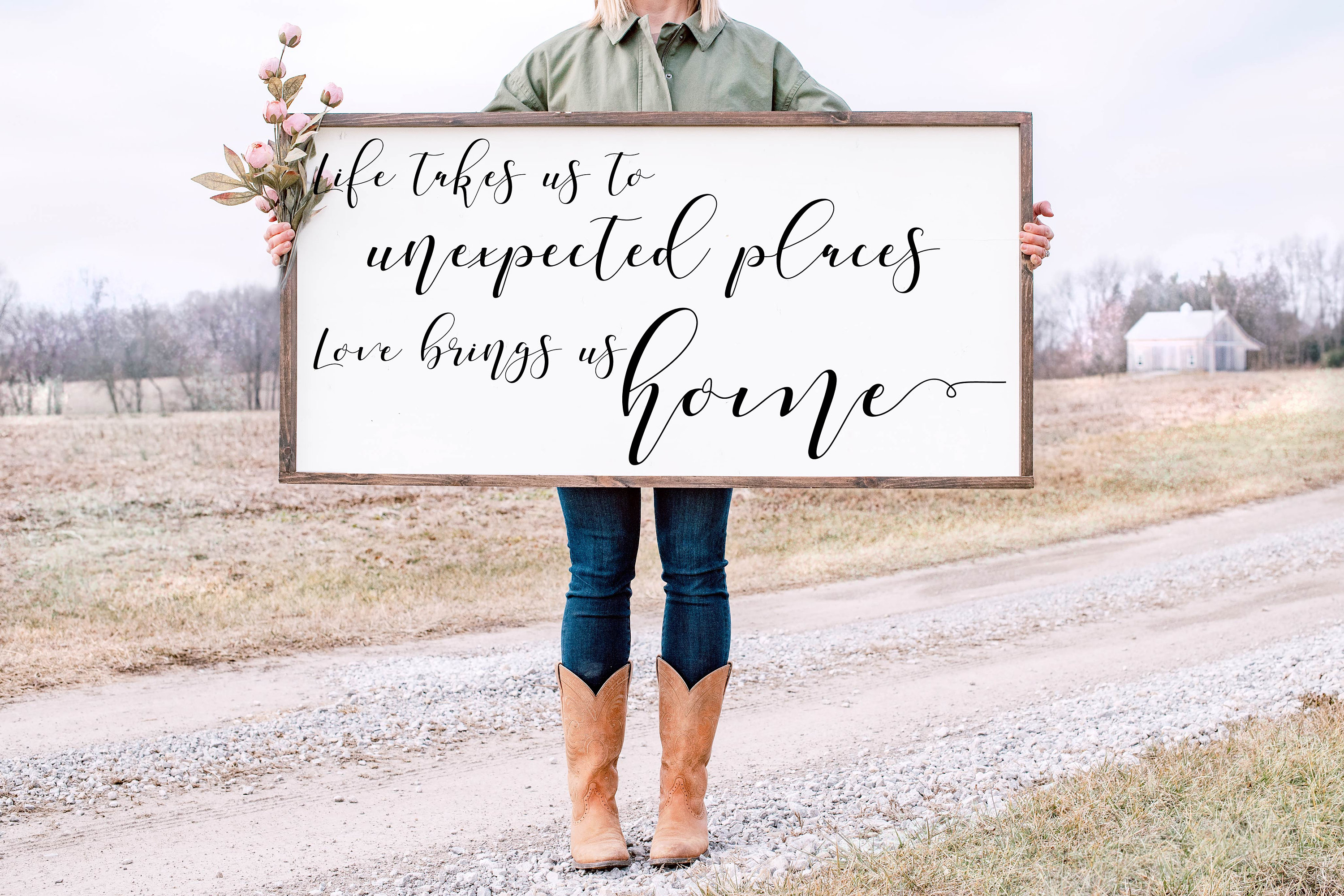 Unexpected Places Sign,love Bring Us Home Sign, Wood Home Sign, Home ...