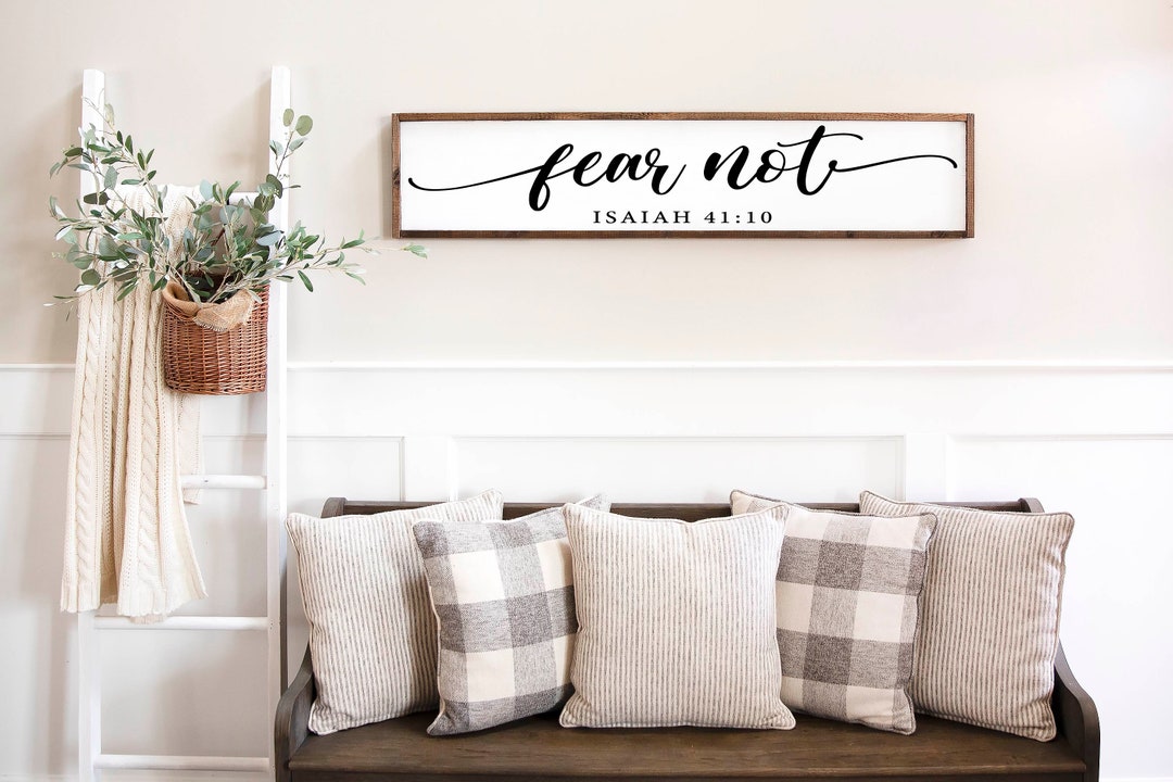 Fear Not Sign, Wood Fear Wall Decor, Fear Wall Sign, Fear Wall Decor ...