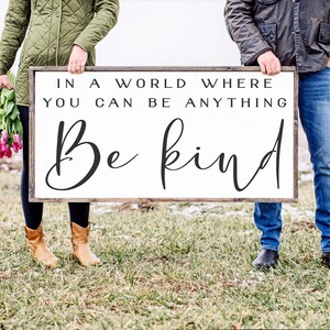Be Kind Sign, Wood Be Kind Sign, Be Kind Sign, Be Kind Wall Decor ...