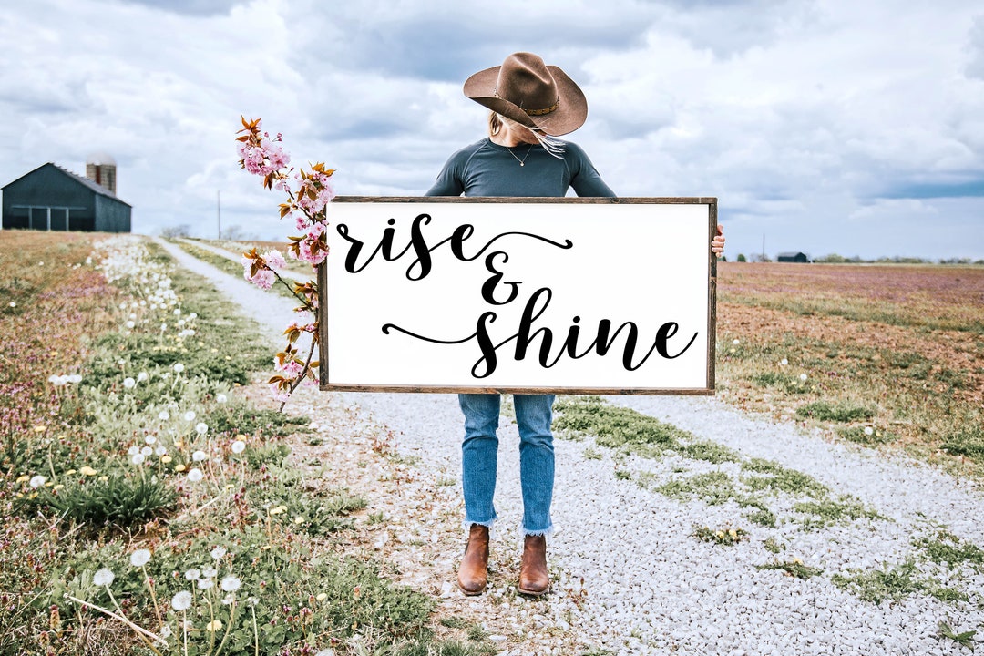 Rise and Shine Sign, Family Wall Decor, Wedding Gift, Anniversary Sign ...