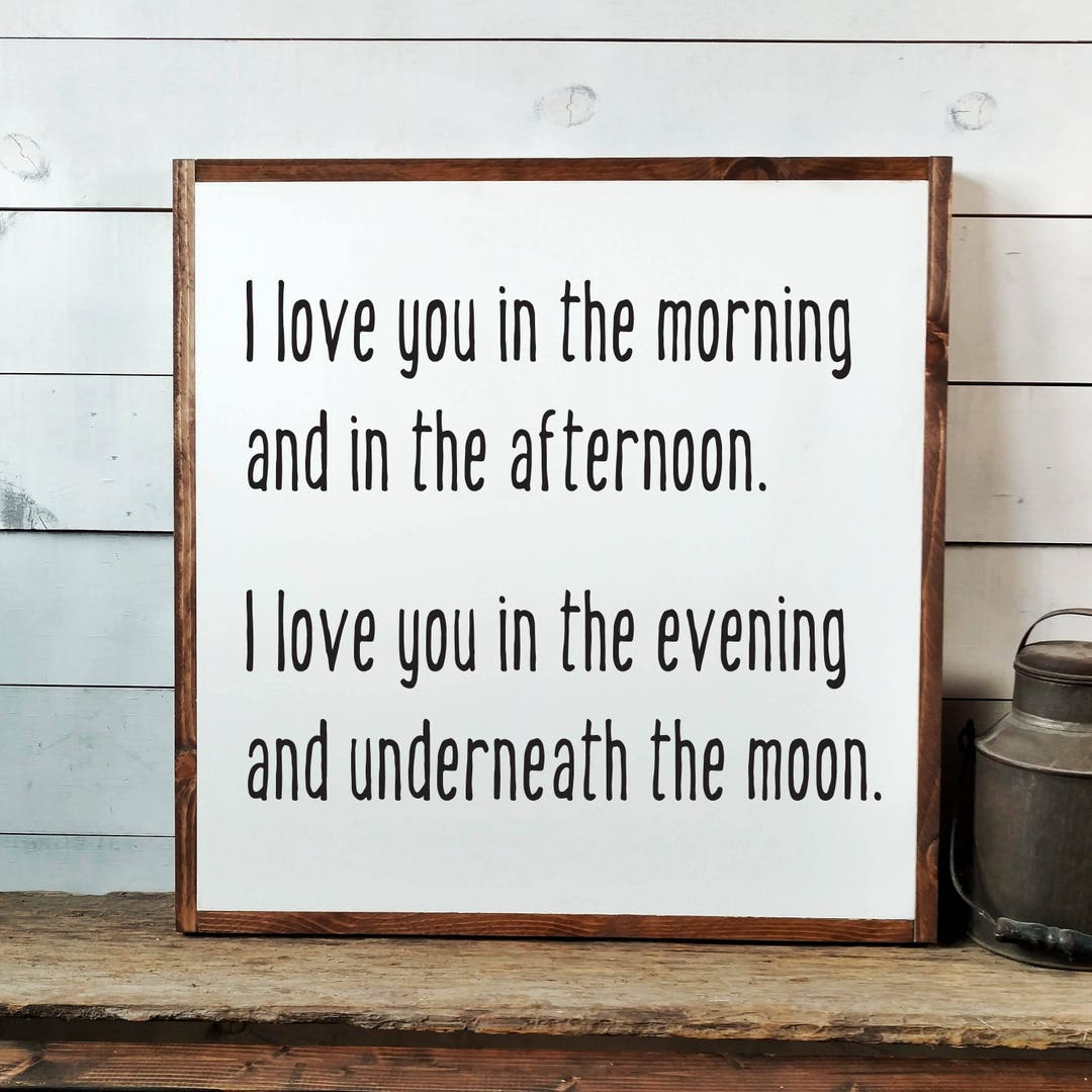 I Love You in the Morning Sign, FREE SHIPPING, I Love You Sign, in the ...