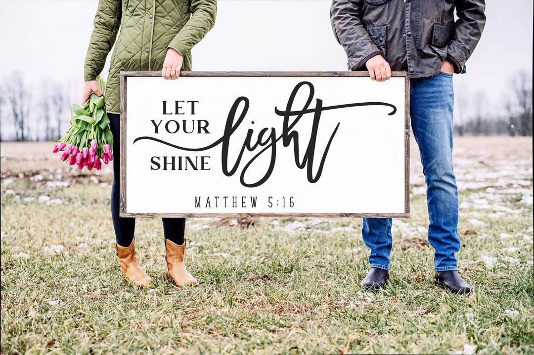 Let Your Light Shine Sign, Wood Light Sign, Light Family Sign, Light ...