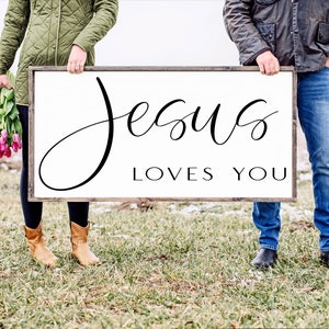 Jesus Loves You Sign, Jesus Sign, Jesus Loves You Wall Decor, Jesus ...