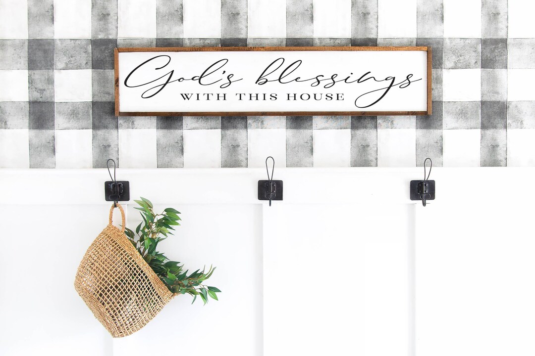 God's Blessing Sign, Wood Blessing Wall Decor, Blessing Wall Sign ...