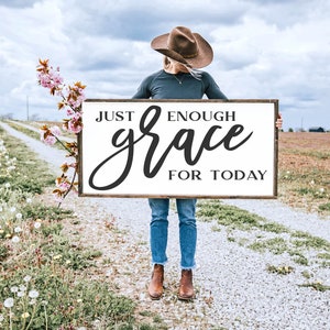 Just Enough Grace Today Sign, Grace Sign, Wood Grace Wall Decor, Grace ...