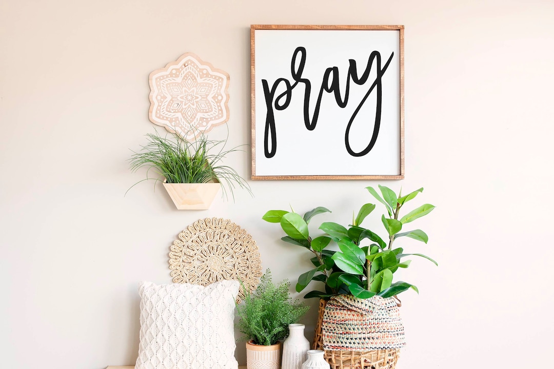 Pray Sign, Wood Pray Sign, Pray Wall Decor, Pray Wall Sign, Wedding ...