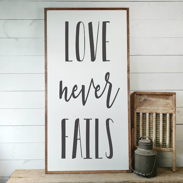 Love Never Fails Sign - Etsy