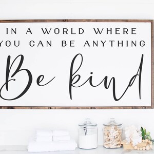 Be Kind Sign, Wood Be Kind Sign, Be Kind Sign, Be Kind Wall Decor ...