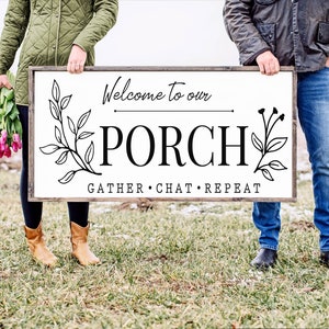 Welcome to Our Porch Sign, Wood Porch Sign, Porch Sign, Porch Decor ...