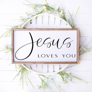 Jesus Loves You Sign, Jesus Sign, Jesus Loves You Wall Decor, Jesus ...