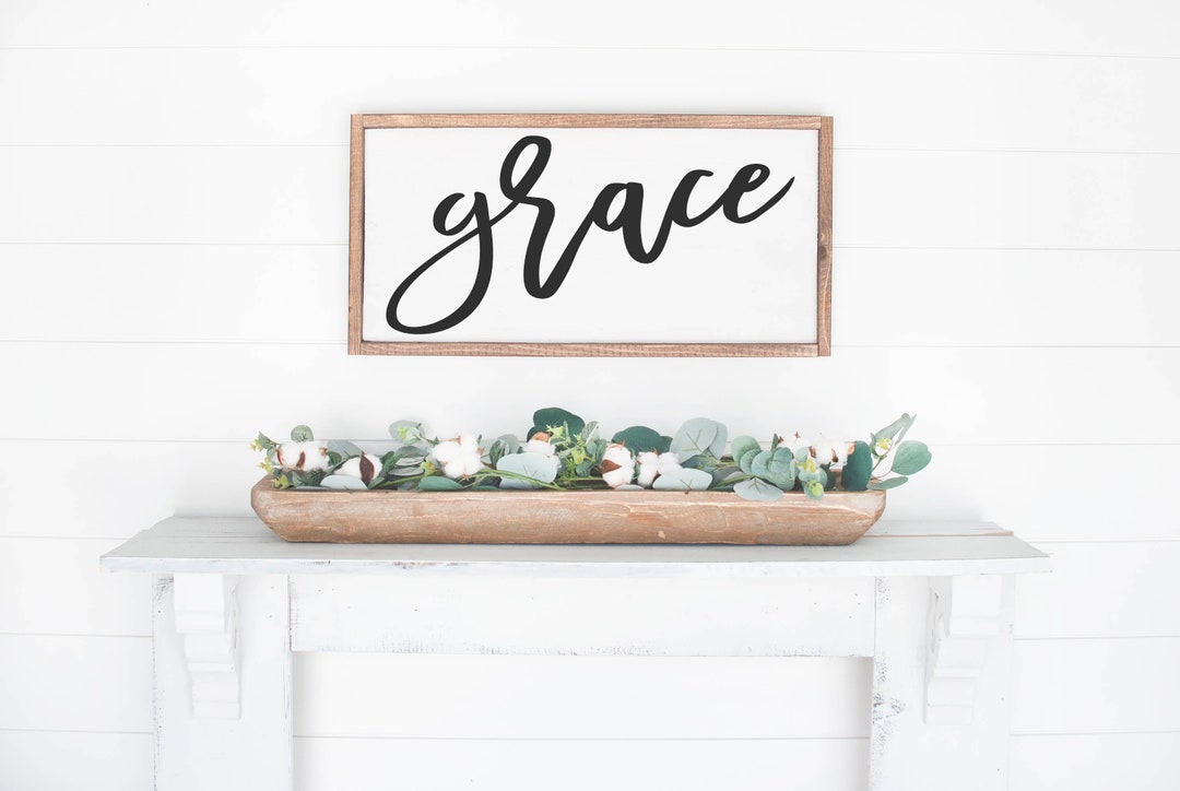 Grace Sign, Wood Grace Sign, Grace Sign, Grace Wall Decor, Grace Wooden ...