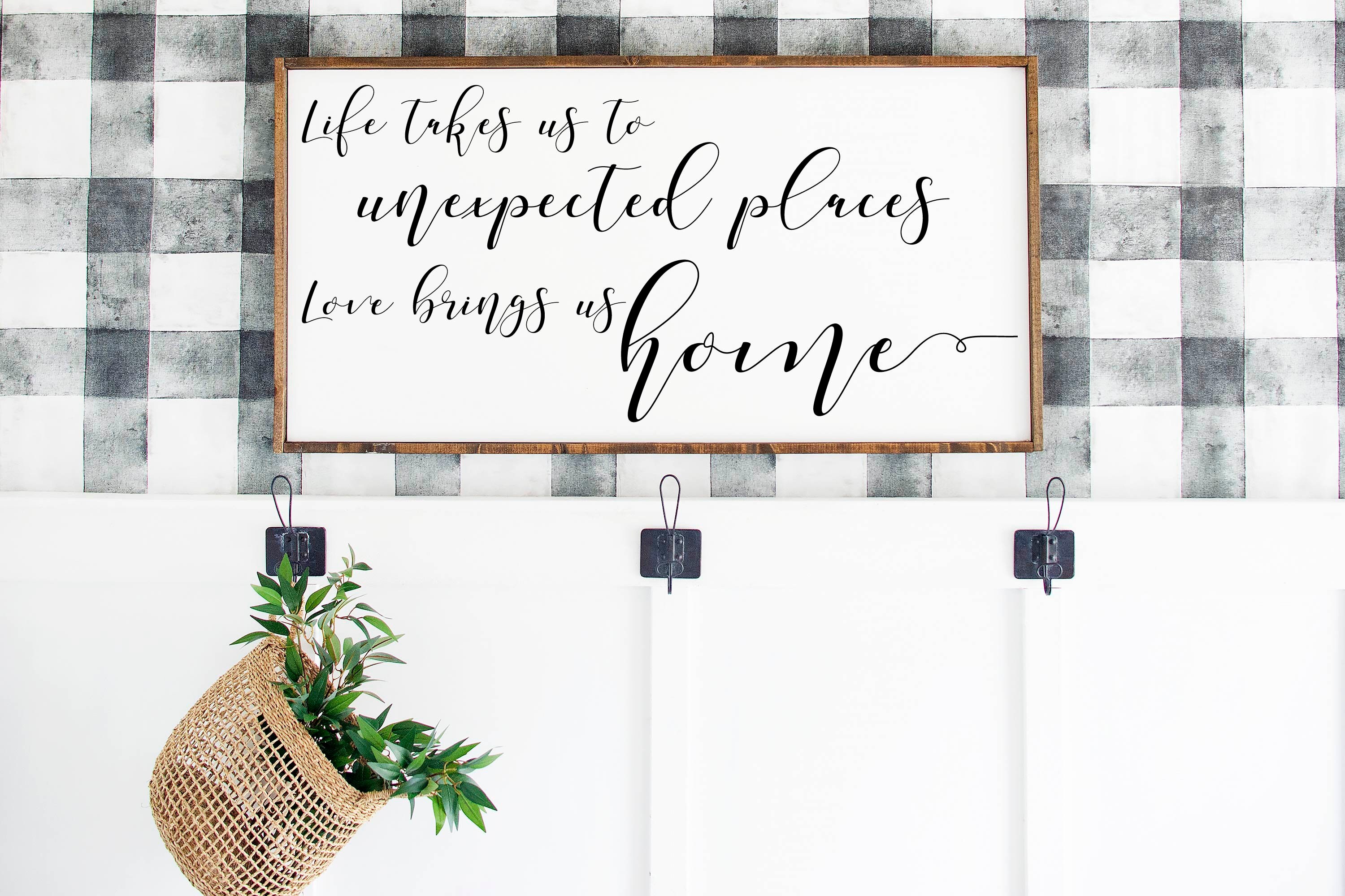 Unexpected Places Sign,love Bring Us Home Sign, Wood Home Sign, Home ...