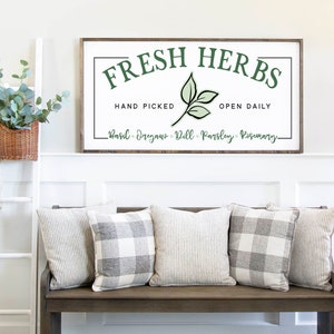 Fresh Herbs Sign, Wood Fresh Herbs Sign, Fresh Herbs Sign, Fresh Herbs ...