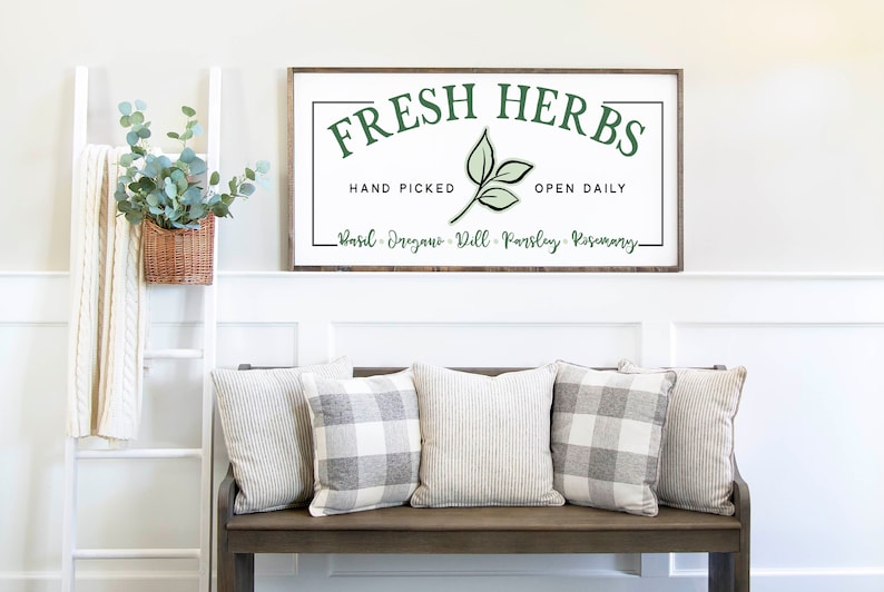 Fresh Herbs Sign, Wood Fresh Herbs Sign, Fresh Herbs Sign, Fresh Herbs ...