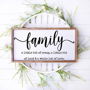 Family A Little Bit of Crazy Sign, Family Sign, Family Wall Decor ...