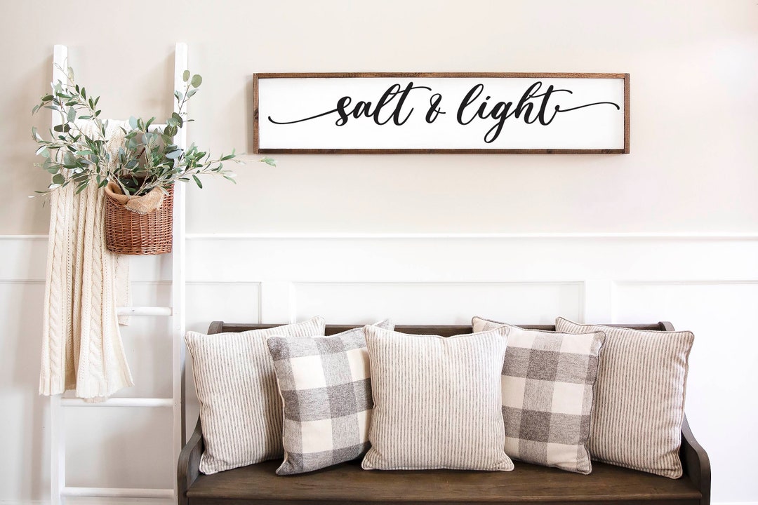 Salt & Light Sign, Wood Salt and Light Wall Decor, Salt and Light Wall ...
