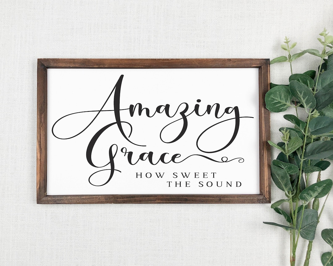 Amazing Grace Sign, Grace Sign, Wood Grace Decor, Wood Grace Sign ...