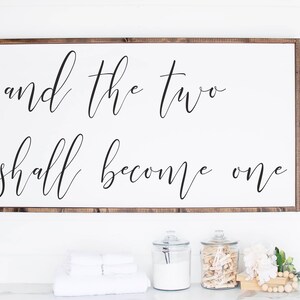 And the Two Shall Become One Sign, Family Sign, Family Wall Decor ...